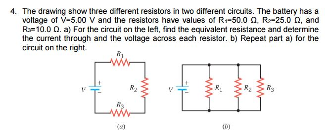 Solved The drawing show three different resistors in two | Chegg.com