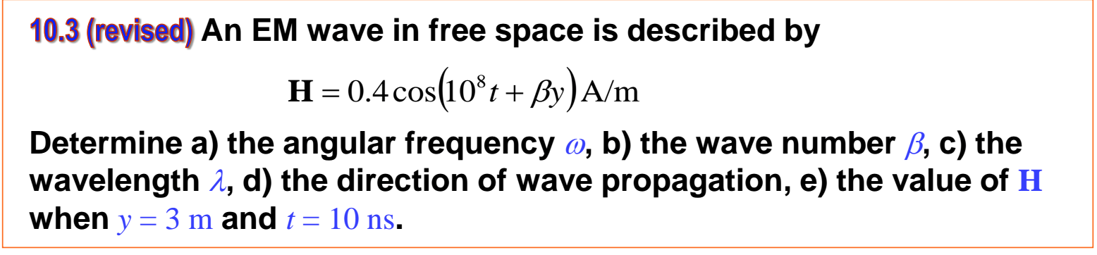 Solved An EM wave in free space is described by H = | Chegg.com