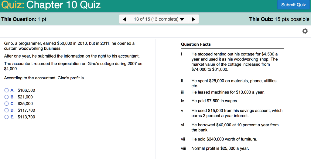 Solved Quiz: Chapter 10 Quiz Submit Quiz This Question: 1 pt | Chegg.com