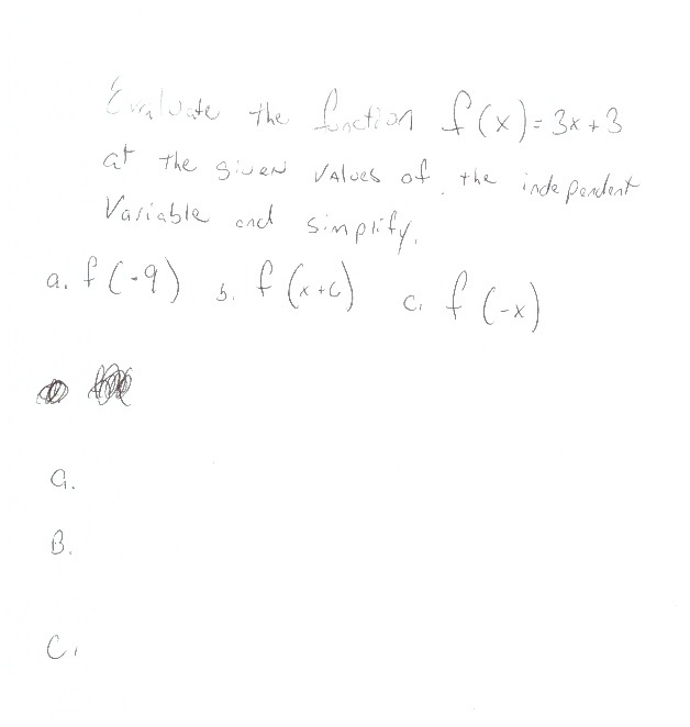 Solved Evaluate The Function F X 3x 3 At The Given