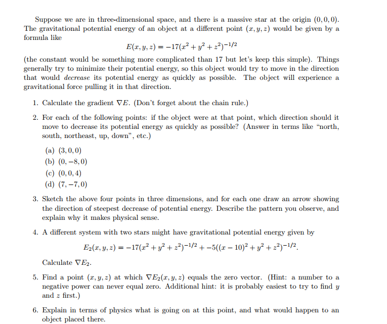 Solved Suppose we are in three-dimensional space, and there | Chegg.com