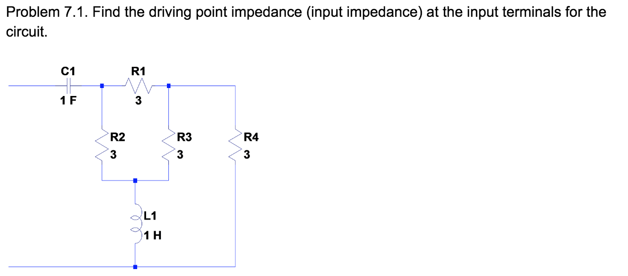 Solved Find the driving point impedance (input impedance) at | Chegg.com