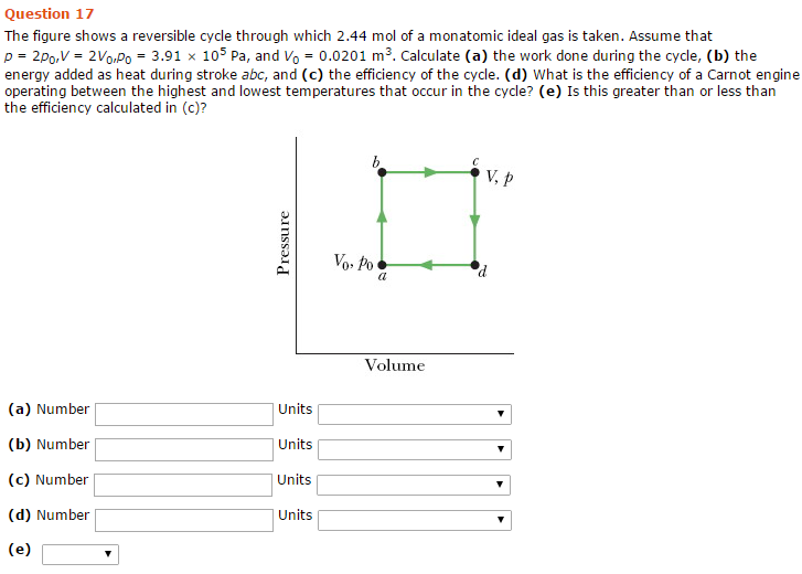 Solved The figure shows a reversible cycle through which | Chegg.com