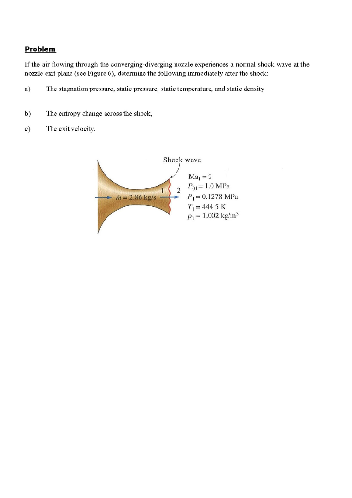 Solved If the air flowing through the converging-diverging | Chegg.com