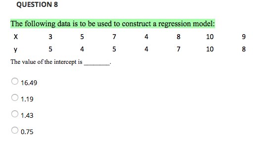 Solved The following data is to be used to construct a | Chegg.com