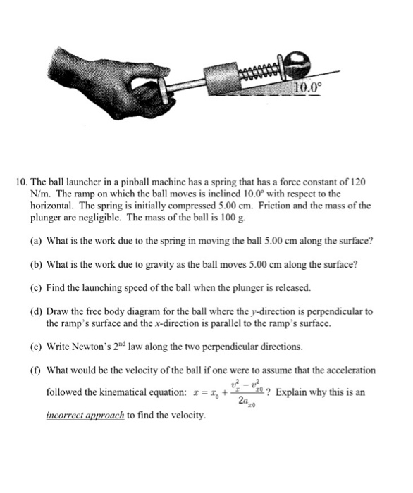 Solved The hall launcher in a pinball machine has a spring | Chegg.com