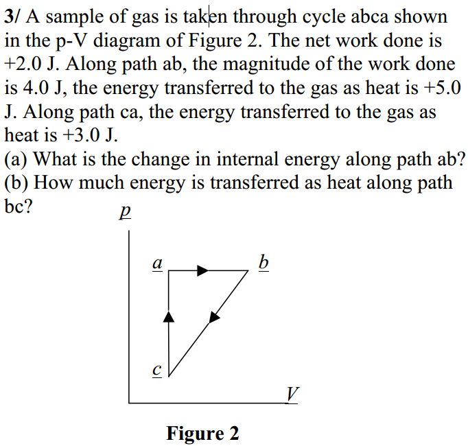 Solved A sample of gas is taken through cycle abca shown in | Chegg.com