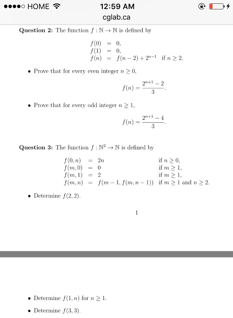 Solved The function f:N rightarrow N is defined by f(0) = | Chegg.com
