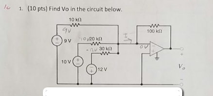 Solved Find Vo in the circuit below. | Chegg.com