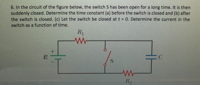 Solved In the circuit of the figure below, the switch S has | Chegg.com