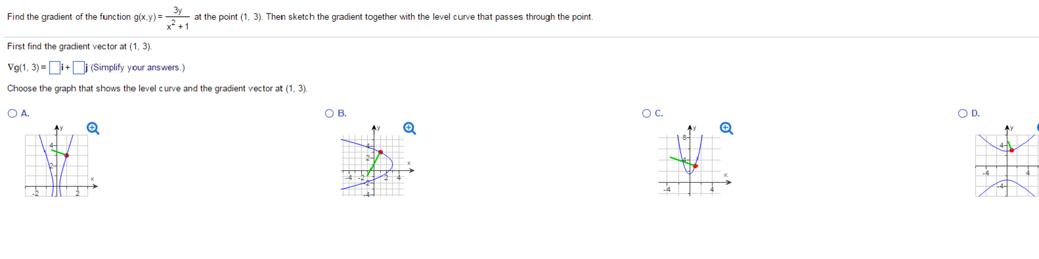 Solved Find the gradient of the function g(x, y) = 3y/x^2 + | Chegg.com