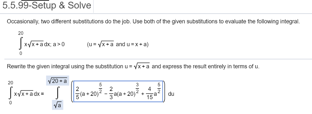 Solved 5.5.99-Setup & Solve Occasionally, two different | Chegg.com