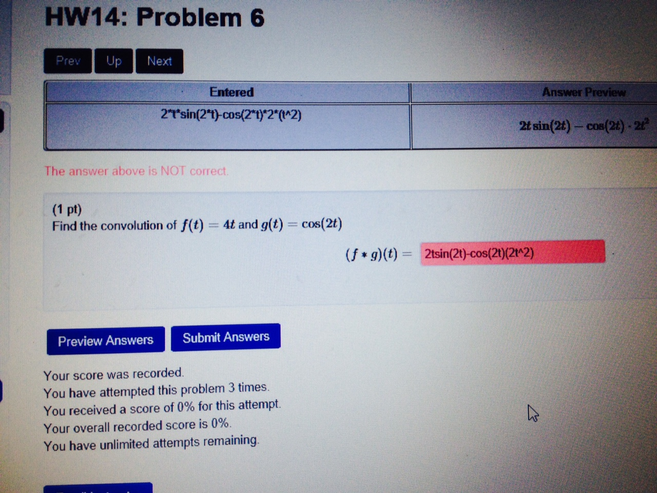 Solved Find the Convolution of f(t)=4t and | Chegg.com Solved Find the Convolution of f(t)=4t and | Chegg.com
