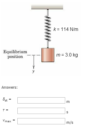 Solved For the spring-mass system shown, determine the | Chegg.com