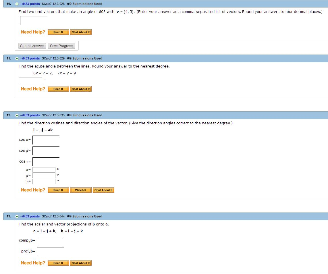 Solved Find Two Unit Vectors That Make An Angle Of 60 Degree