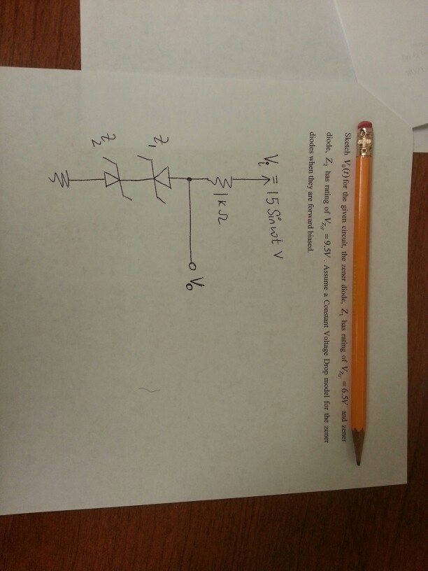 Solved Sketch V0(t) for the given circuit, the zener diode, | Chegg.com Solved Sketch V0(t) for the given circuit, the zener diode, | Chegg.com