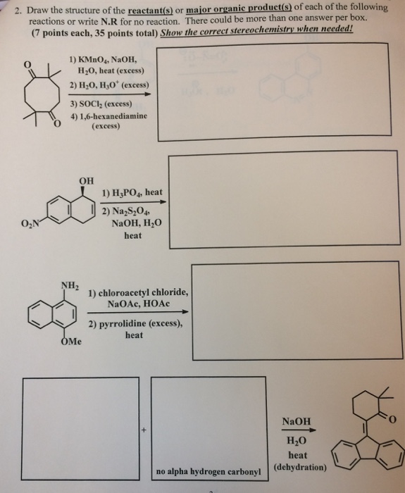 Solved Draw the structure of the reactant(s) or major | Chegg.com