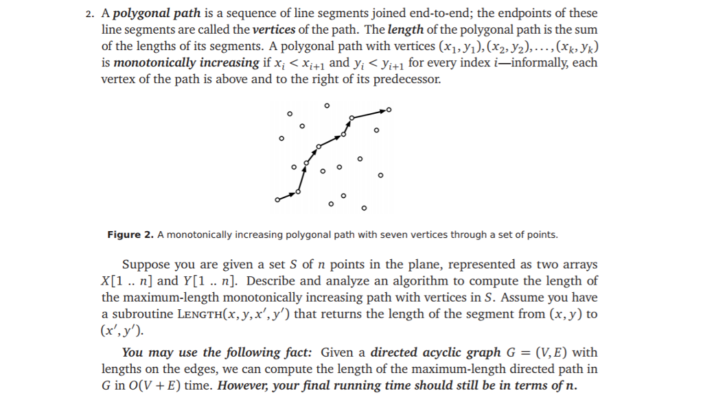 Solved 2. A polygonal path is a sequence of line segments | Chegg.com