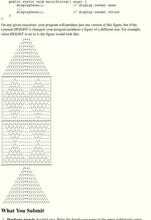 Solved This programming alignment draws a rocket with only | Chegg.com