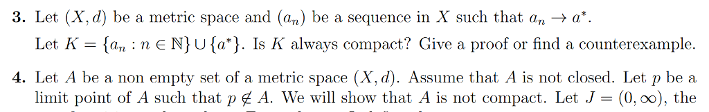Solved Let (X, d) he a metric space and (an) be a sequence | Chegg.com