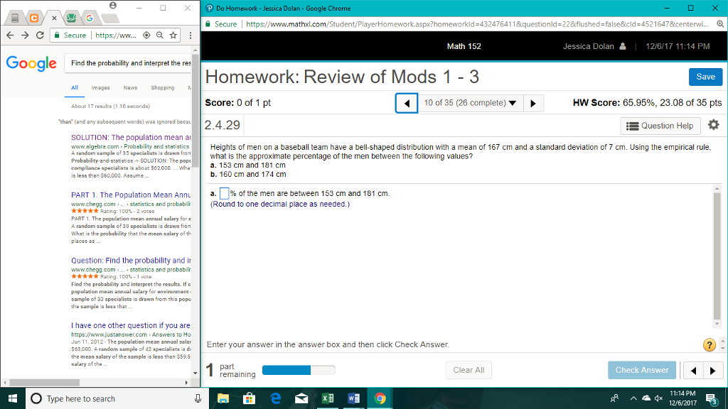 Solved Do Homework - Jessica Dolan - Google Chrome 숲 Secure | Chegg.com