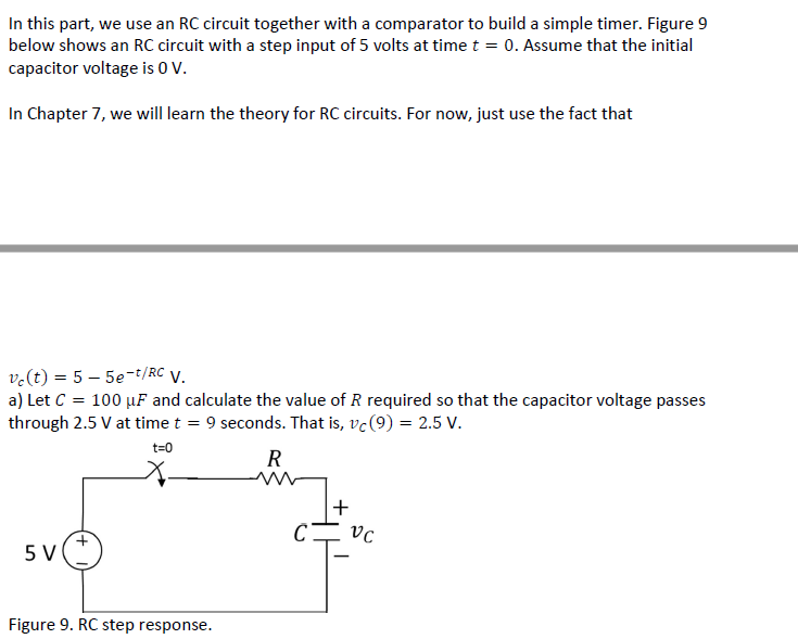 Solved In this part, we use an RC circuit together with a | Chegg.com