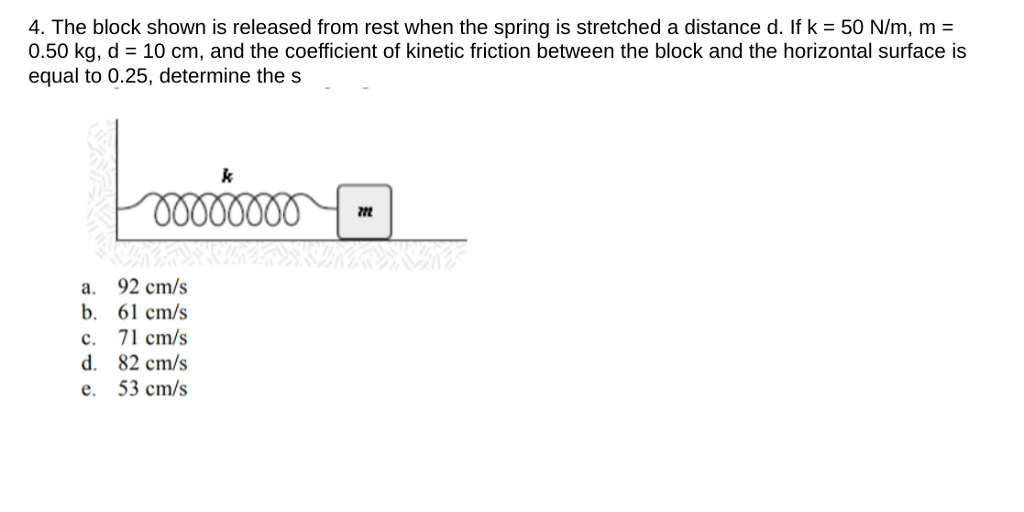 Solved 4. The block shown is released from rest when the | Chegg.com