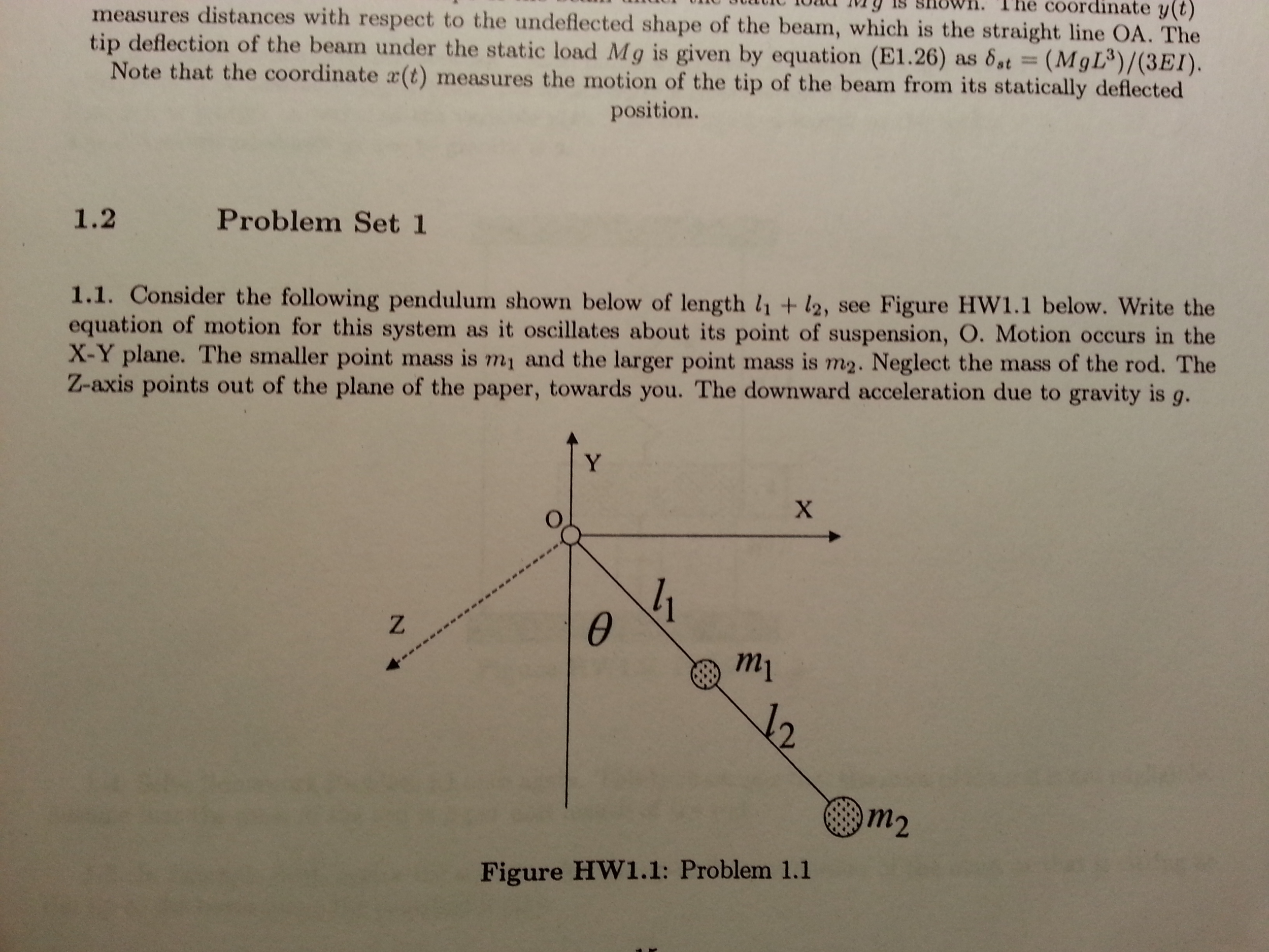Solved Consider the following pendulum shown below of length | Chegg.com