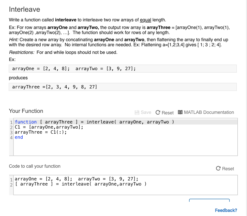 Solved Interleave Write a function called interleave to | Chegg.com