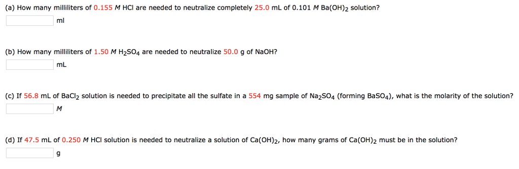 Solved (a) How many milliliters of 0.155 M HCI are needed to | Chegg.com