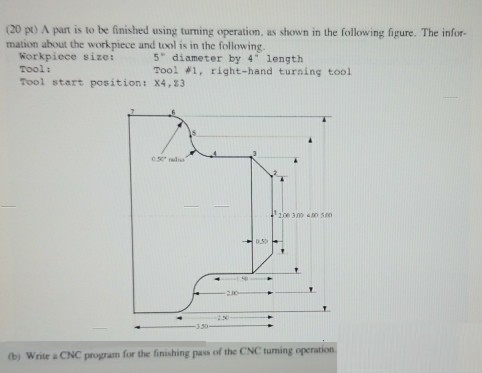 Solved (20 pt) A part is to be finished using turning | Chegg.com