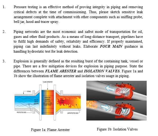 Solved 1.Pressure testing is an effective method of proving | Chegg.com