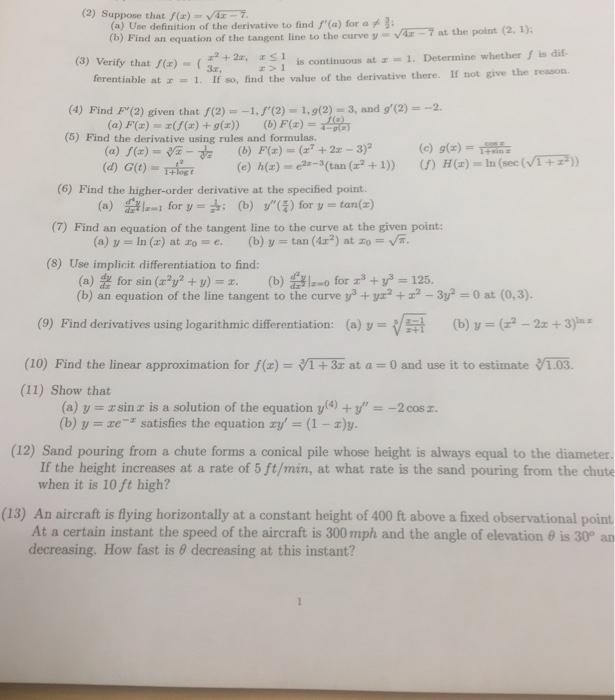 Solved Suppose that f(x) = Squareroot 4x - 7. Use | Chegg.com