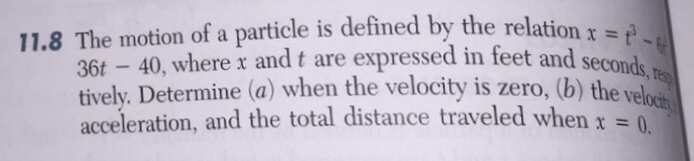 Solved The motion of a particle is defined by the relation x | Chegg.com