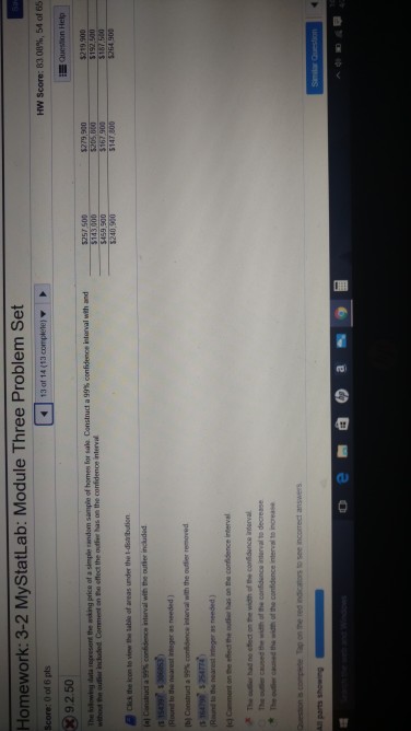 Solved Homework: 3-2 MyStatLab: Module Three Problem Set | Chegg.com
