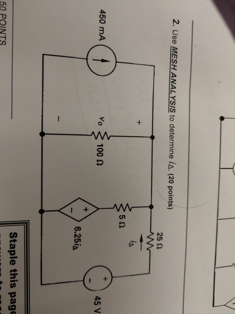Solved Use MESH ANALYSIS to determine i Delta. | Chegg.com