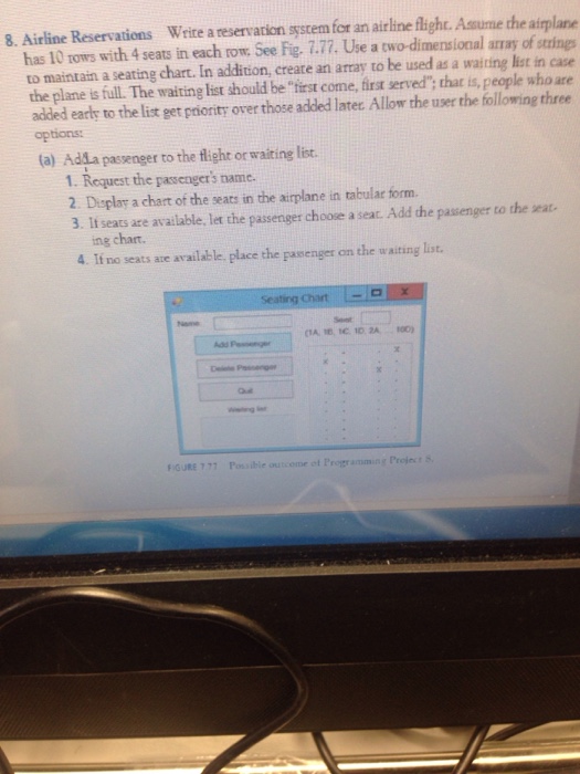 Solved Write a reservation system for an airline flight. | Chegg.com