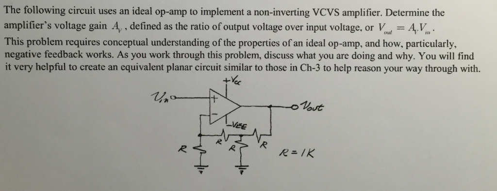 Solved The following circuit uses an ideal op-amp to | Chegg.com