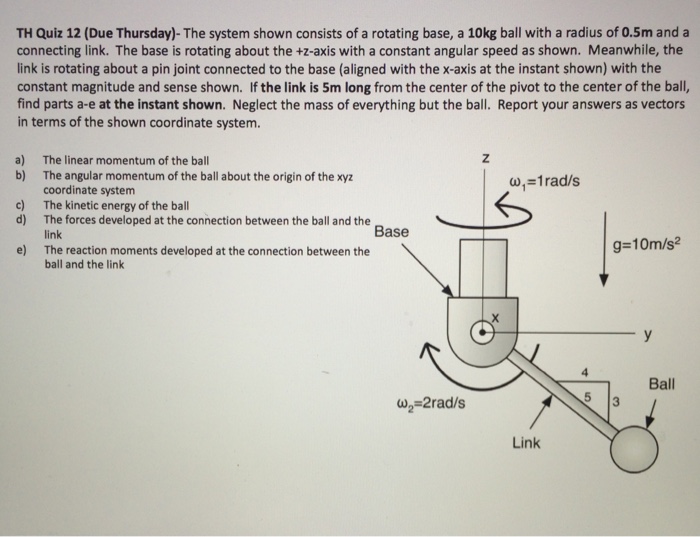 Solved The system shown consists of a rotating base, a 10kg | Chegg.com