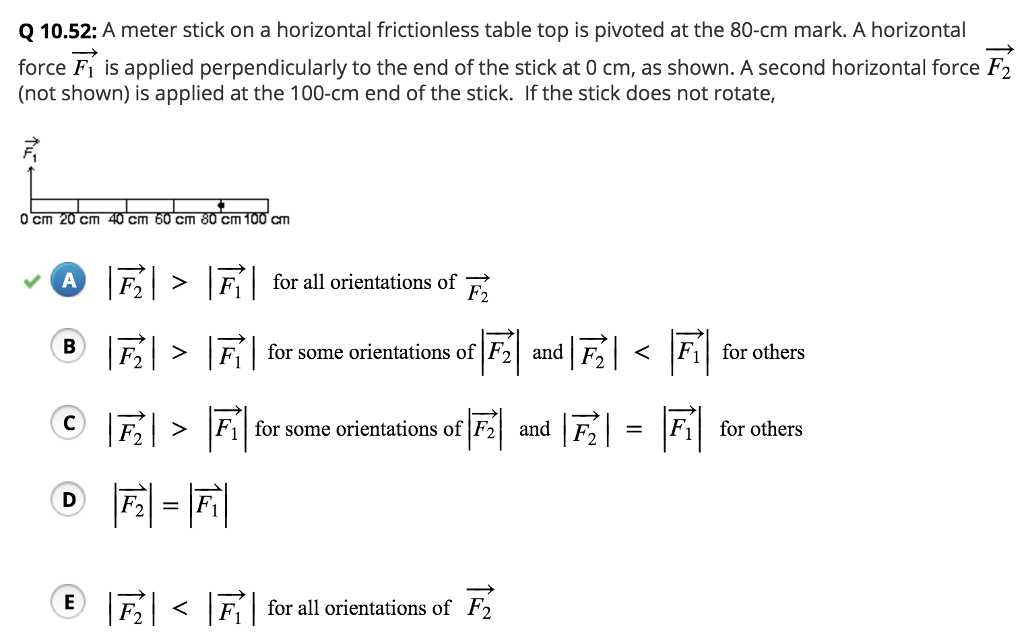Solved: Q 10.52: A Meter Stick On A Horizontal Frictionles... | Chegg.com