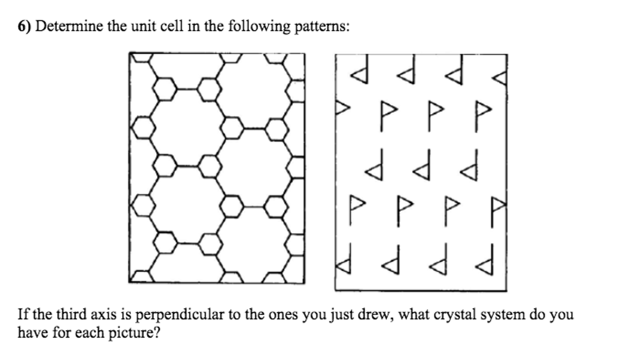 Determine the unit cell in the following patterns: | Chegg.com