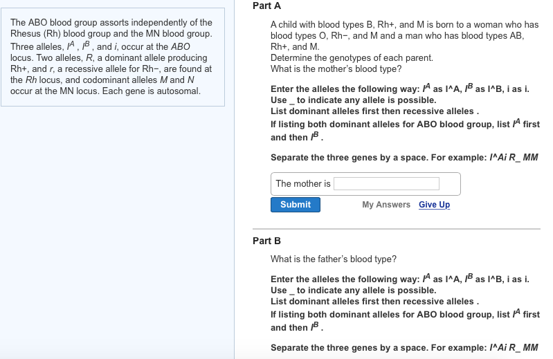 Solved The ABO blood group assorts independently of the | Chegg.com