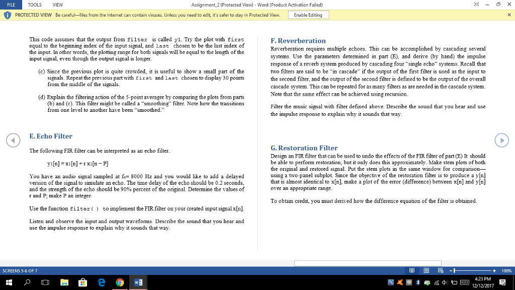 FILE TOOLS VIEV Assignment 2 (Protected View) - Word | Chegg.com
