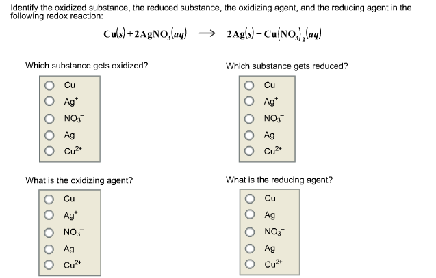 Solved Identify the oxidized substance, the reduced | Chegg.com