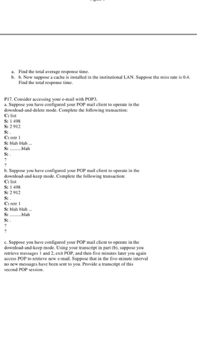 Solved HW#2 RIl. Why do HTTP, FTP, SMTP, and POP3 run on top | Chegg.com