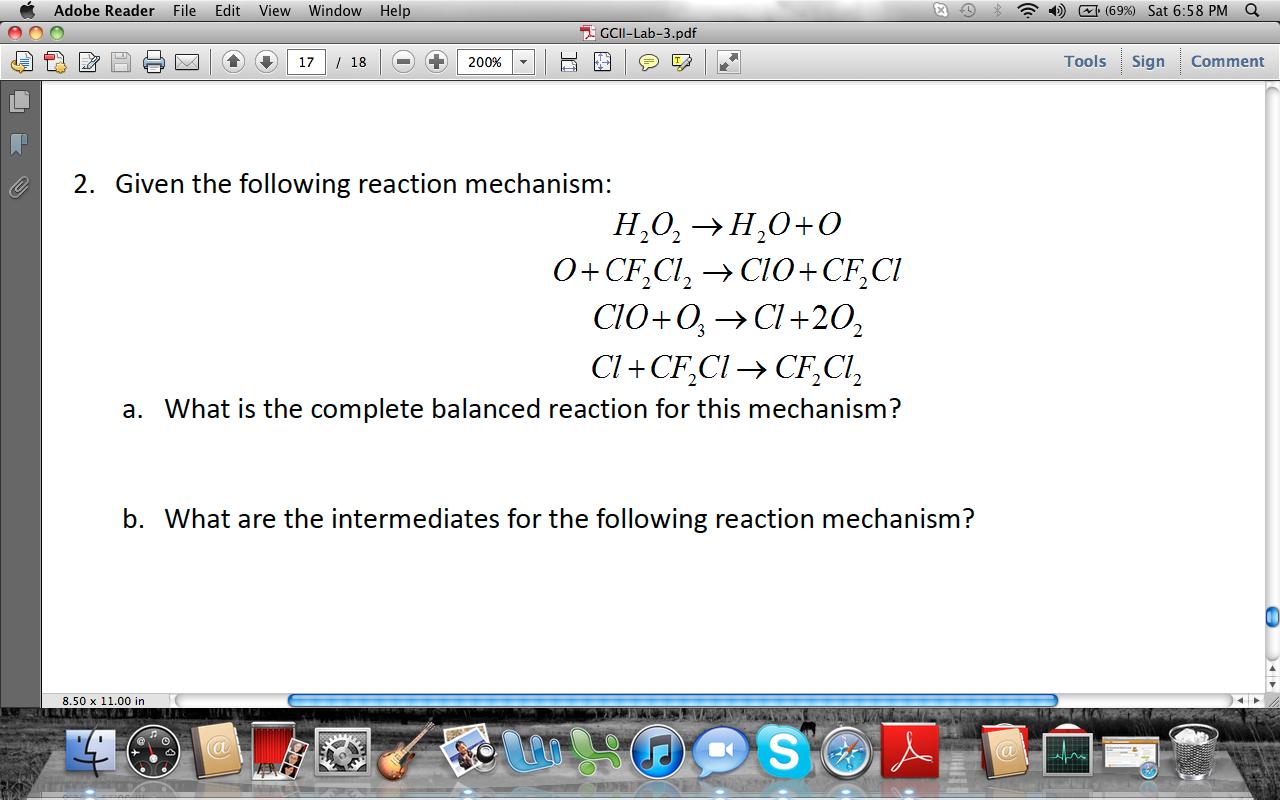 Solved Given the following reaction mechanism: H2O2 | Chegg.com