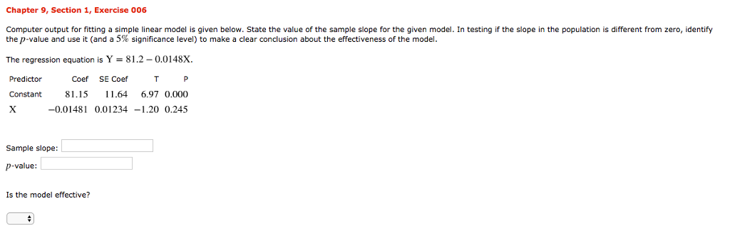 Solved Chapter 9, Section 1, Exercise 006 Computer output | Chegg.com
