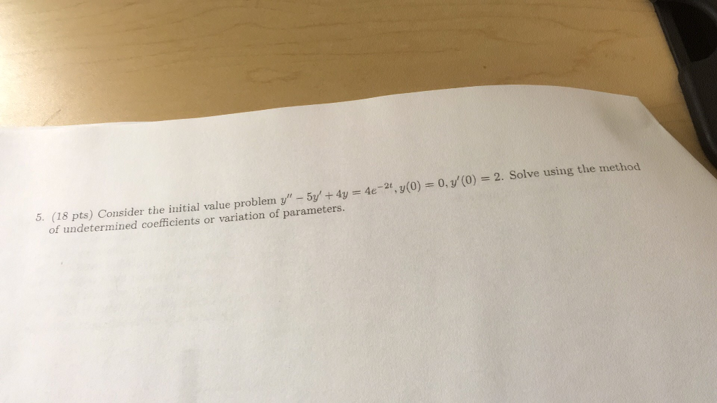 Solved 5. (18 pts) Consider the initial value problem y" – | Chegg.com