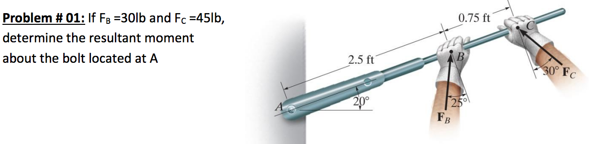 Solved Problem # 01: If FB =30lb and Fc=45lb, determine the | Chegg.com Solved Problem # 01: If FB =30lb and Fc=45lb, determine the | Chegg.com