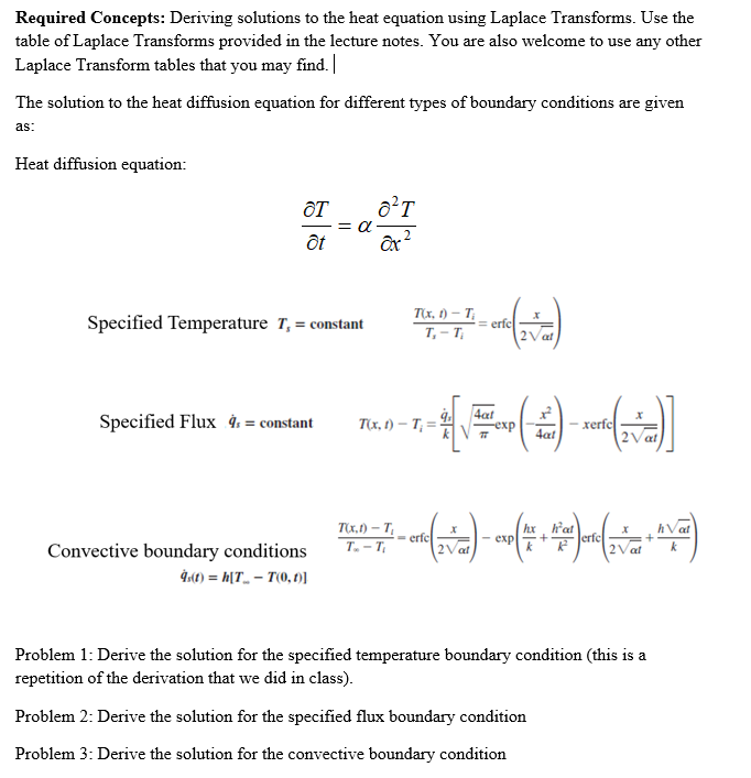 Required Concepts: Deriving solutions to the heat | Chegg.com